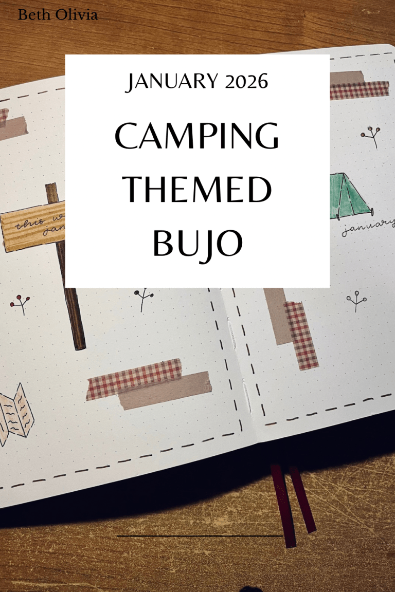 A Camping Themed Bullet Journal Setup – January 2026 – Beth Olivia